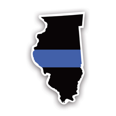 Illinois Shaped The Thin Blue Line Sticker Decal - Weatherproof ...