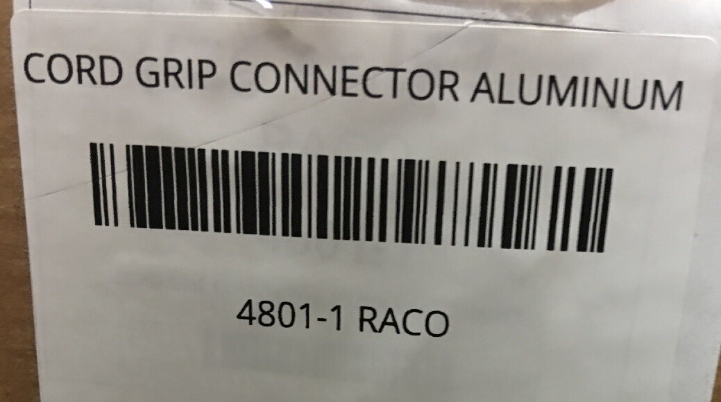 4801-1 RACO CORD GRIP CONNECTOR ALUMINUM 1/2-INCH 125-187 | eBay
