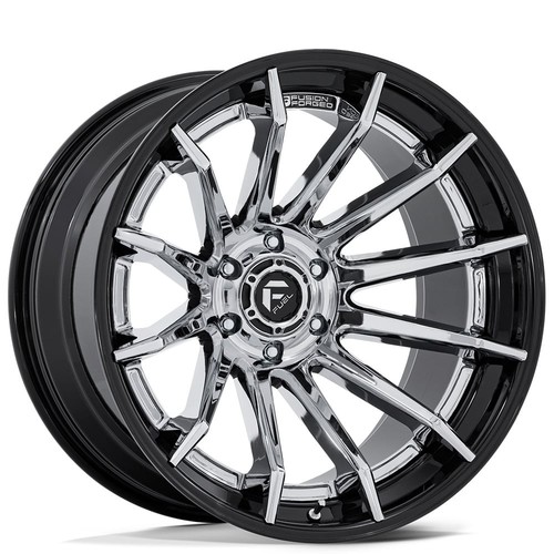 22x10" Fuel Wheels FC403 Burn Chrome/Gloss Black Lip Fusion Forged(5pcs ...
