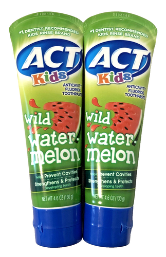 Act Kids Wild Watermelon Fluoride Toothpaste 4.6 oz Tube Exp 1/2027 Lot ...