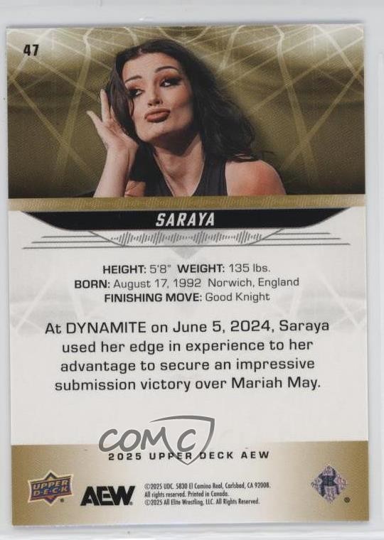 2025 Upper Deck AEW All Elite Wrestling Paige Saraya #47 | eBay