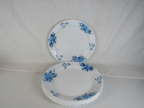 Set of 6 Corelle BLUE VELVET Dinner Plates with Blue Roses 10 1/4" | eBay