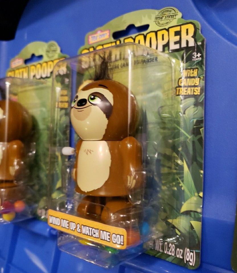 3 Sloth Pooper Candy Dispensers Wind-Up Walking Poops Toy Treat Street ...