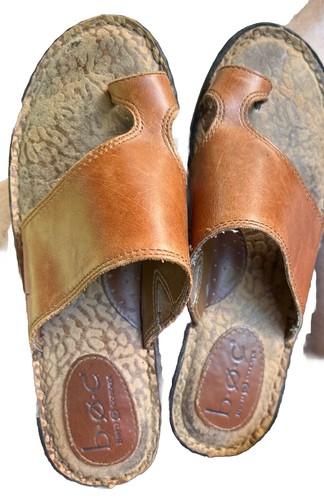 BOC Born Size 6 Slip On TOE LOOP SANDALS COGNAC Vegan Leather | eBay