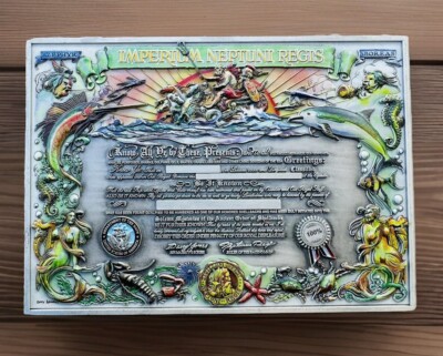 Awesome 7" Massive US Navy Shellback Certificate Challenge Coin | eBay