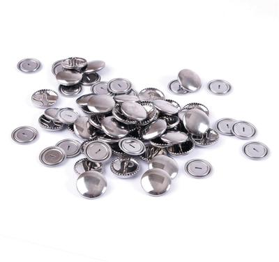100 Bulk Hemline Non Sew Self Cover Metal Top Buttons Fabric Garments ...