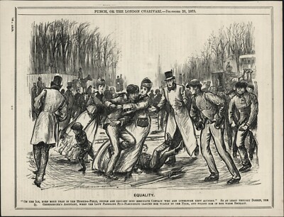 "EQUALITY" Vintage 1875 ICE-SKATING CARTOON - British Punch Magazine ...