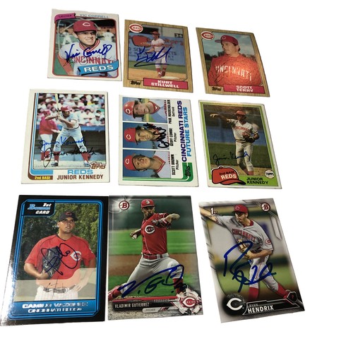9 ct lot Signed REDS Autographed MLB Baseball Card Lot | eBay