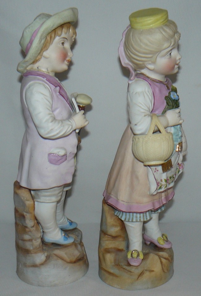 Gebruder Heubach Pair Children w/ flaw Bisque Porcelain Set of 2 ...