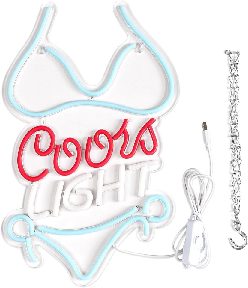 Bikini Coors Lt LED Neon Sign USB Business Sign Man Cave Beer Bar Pub ...