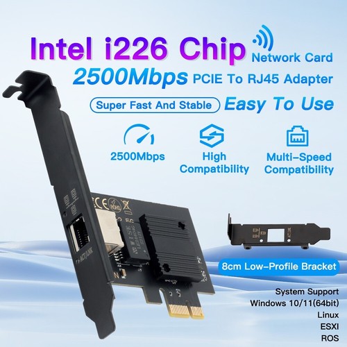 2.5G RJ45 LAN Port Gaming Network Card Intel I226 PCI-E Gigabit ...