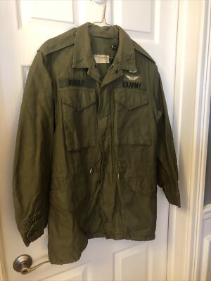VTG US Army Olive Green M-1951 107 Shell Heavy Field Coat Jacket ...