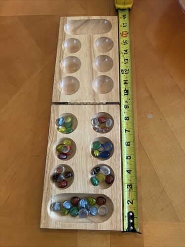 Vintage Game - Mancala Solid Maple Folding Strategy Board Game With ...