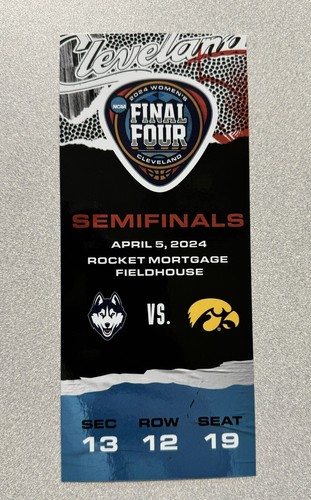 NCAA 2024 Women's Basketball Ticket Iowa Hawkeyes Vs UConn Souvenir ...