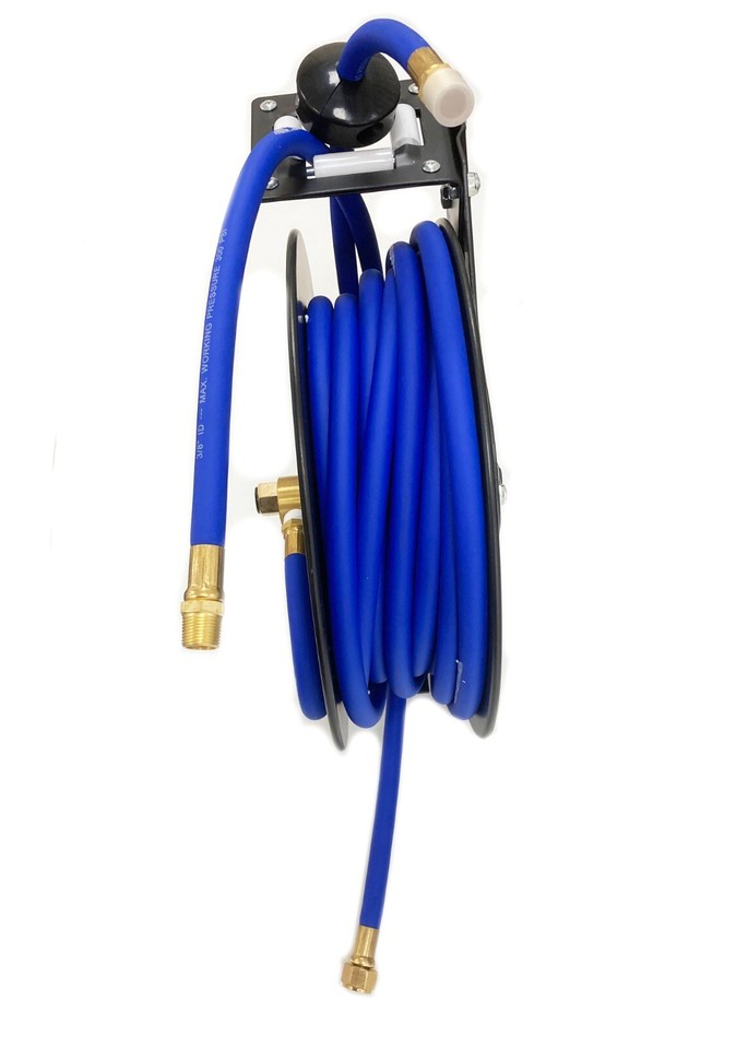 Air Hose Reel with Air Line 3/8” x 30Ft – 300 PSI, Retractable Wall ...