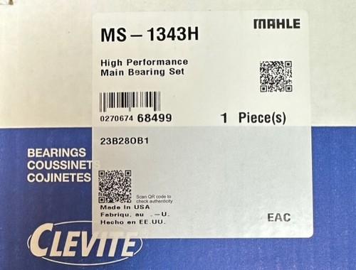 MAHLE CLEVITE MS1343H MAIN BEARING SET Crankshaft Main Bearing Set for ...