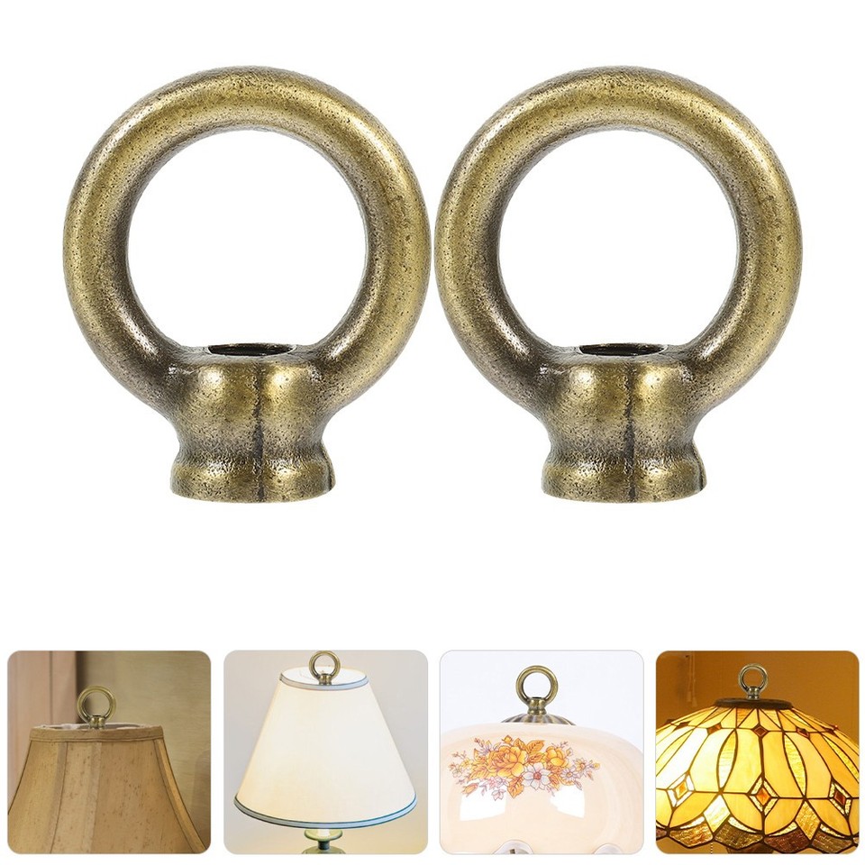 2 Pcs Light Fitting Parts Metal Lamp Shade Rings Finial Knob ...