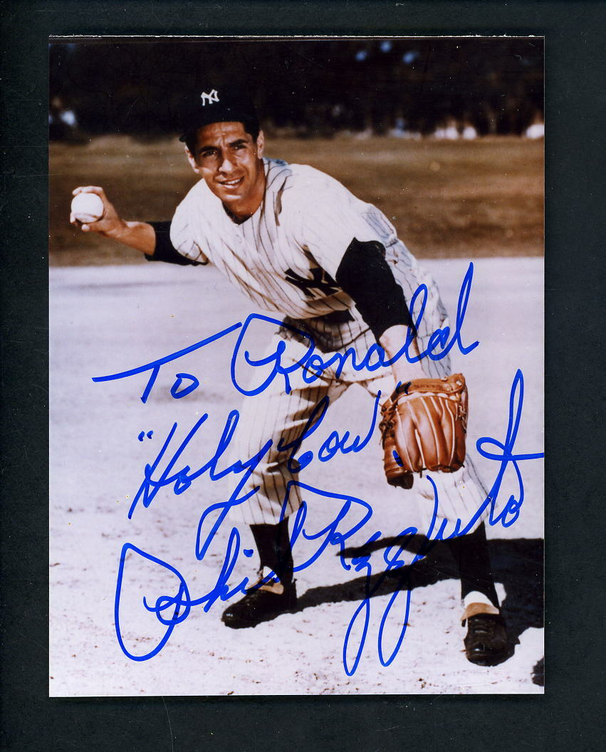 Phil Rizzuto Signed Autographed 3 1/2 x 4 1/2 HOLY COW To Ronald Photo ...