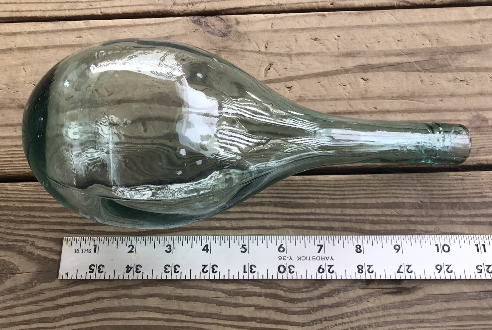 Unique Glass Ballast Torpedo Bottle Large Aqua Wine Whiskey Champagne ...