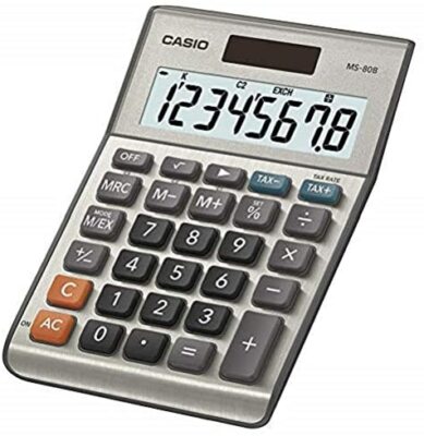 Casio MS-80B Solar Desktop Calculator 8-Digit Display Tax/Exchange ...
