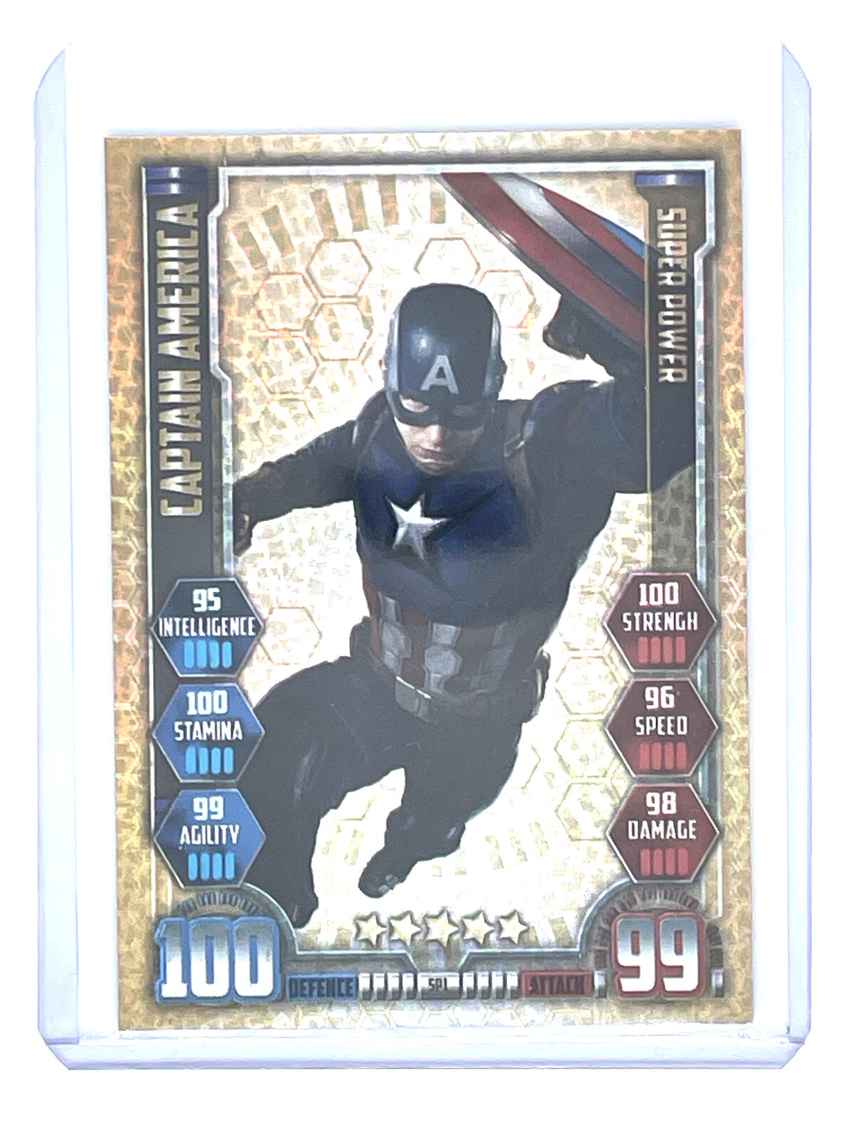 2021 Topps Hero Attax Marvel Super Power Gold Foil Captain America #SP1 ...