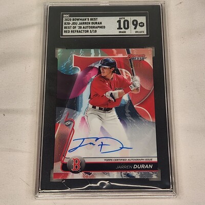 Jarren Duran Red Refractor # /10 Auto - 2020 Bowman’s Best Autograph | eBay