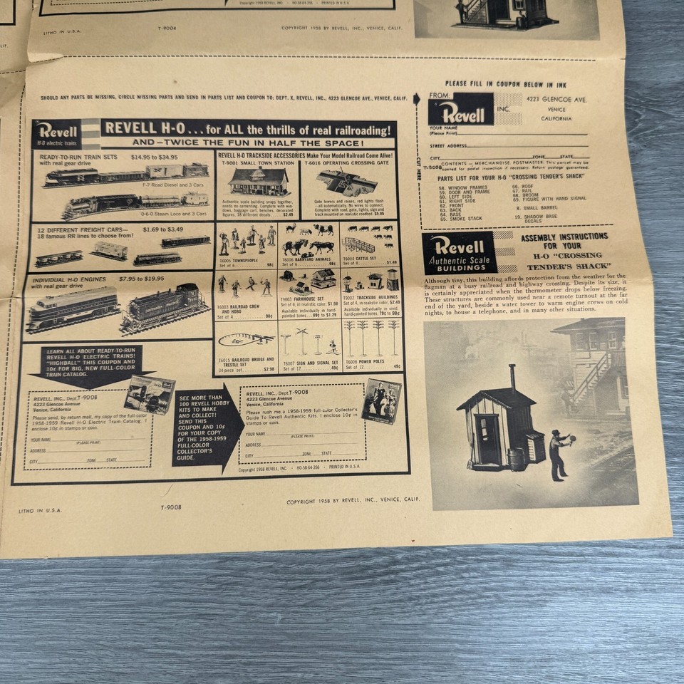 HO Scale Revell Building Kit Assembly Instructions Parts List Lot ...