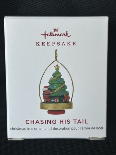 NEW Hallmark 2019 CHASING HIS TAIL Mini Ornament Turn SPIN Dachshund ...