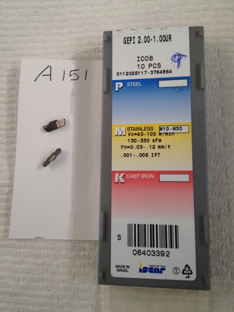 ISCAR GEPI 2.00-1.00ur Carbide Inserts Grade Ic528 10pcs for sale ...
