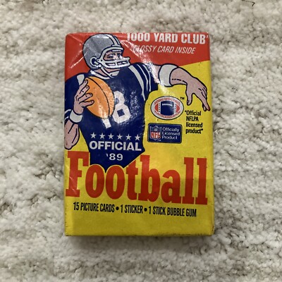 1989 Topps Football Cards, 1 Unopened Sealed Wax PACK From Wax Box, 15 ...