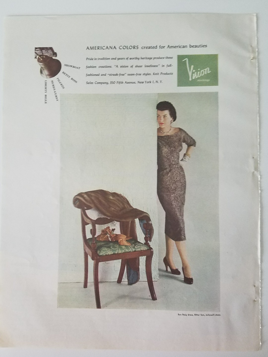 1953 VISION women's nylon stockings Hosiery Legs colors for American ...