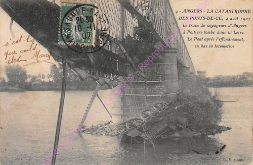 CPA 49000 Angers Catastrophe Bridges Of Ce Train Voyageurs Locomotive ...