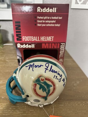 Marv Fleming Autographed Miami Dolphins 1972 Mini Helmet Signed 17-0 | eBay