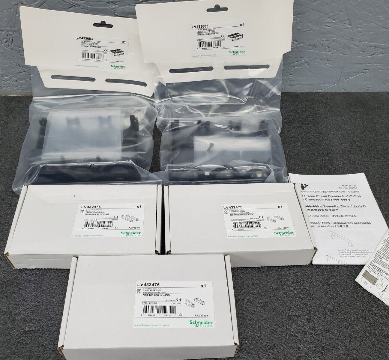 Schneider Electric 32477, 3 Pole, Rear Terminal Kit, 400-600A Breaker ...