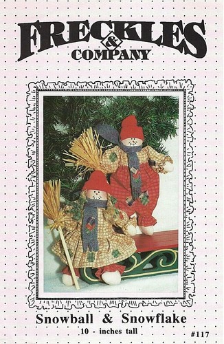 Snowball & Snowflake 10" Snowmen Primitive Decor PATTERN - Freckles ...