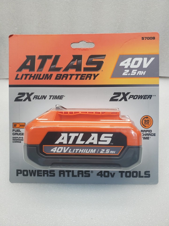 Atlas power tools Lithium battery 40V / 2.5Ah / X2 runtime / 57008 | eBay
