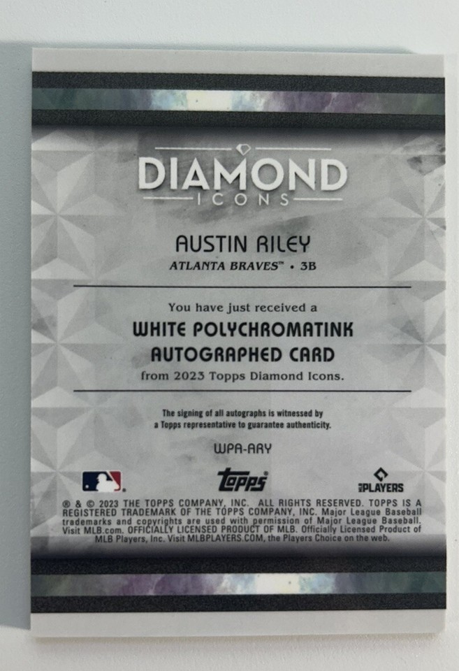 2023 Topps Diamond Icons /5 Purple Auto Red Austin Riley Auto | eBay