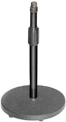 Black Cast Iron 5" Wide round Bottom Desk Microphone Stand, 5" Mic Base ...