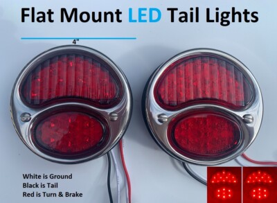 Flat Mount LED Taillights Stainless Steel Dune Buggy Sandrail Kit Car ...