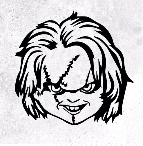 CHUCKY Face Childs Play Die Cut Vinyl Decal Sticker Car Window Any Flat ...