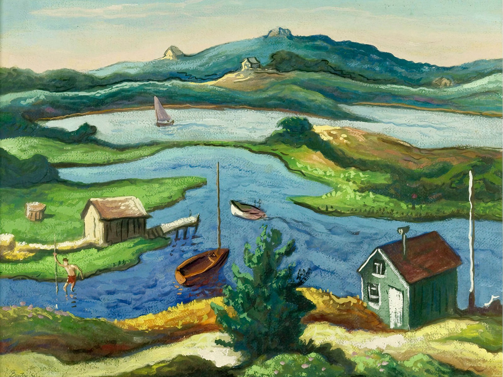 Thomas Hart Benton Menemsha Pond Wall Art Canvas Print | eBay