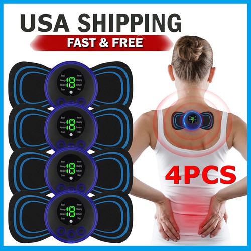 4 x Pulse Tens Unit Massager Back Full Body Muscle Stimulator Pain ...