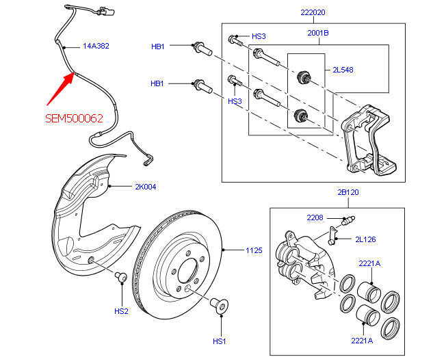 New Brake Pad Sensor SEM500062 For Land Rover Range Rover Sport HSE ...