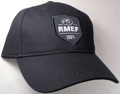 Hat Cap Licensed RMEF Rocky Mountain Elk Foundation Black Patch Hunting ...