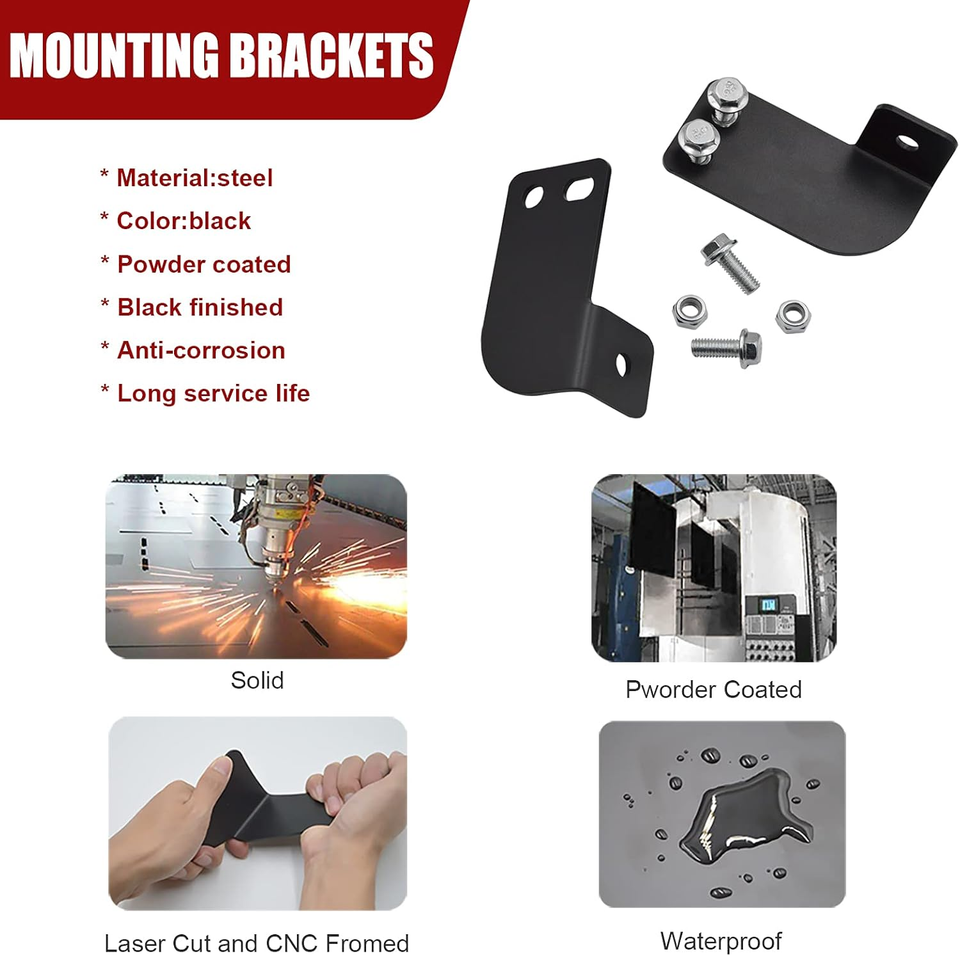 Backup Rear Led Light Pod Mounting Brackets For Polaris Ranger 500 570 ...