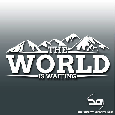 The World Is Waiting Funny Adventure Car Van Window Bumper Vinyl Decal ...