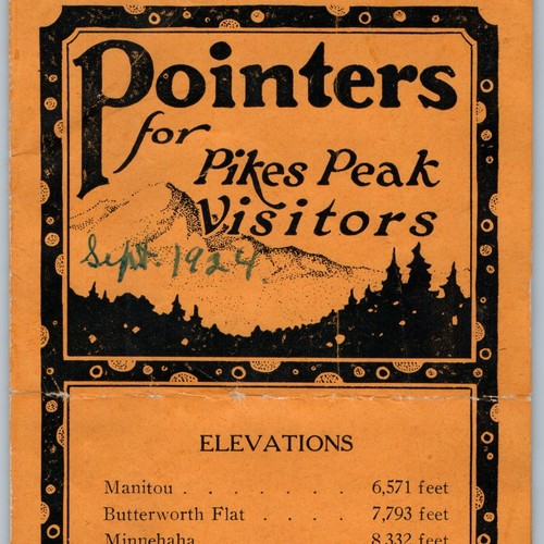 1924 Colorado Springs CO Pikes Peak Pointers Pamphlet Manitou Cog ...