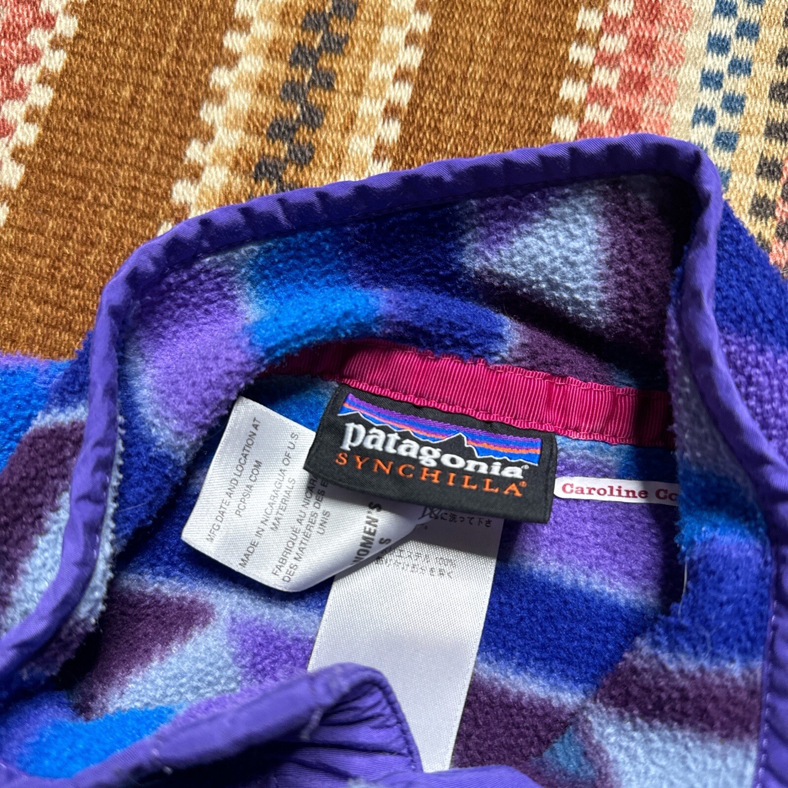 Vintage 2000s Patagonia Blue Purple Diamond Snap T Sy… - Gem