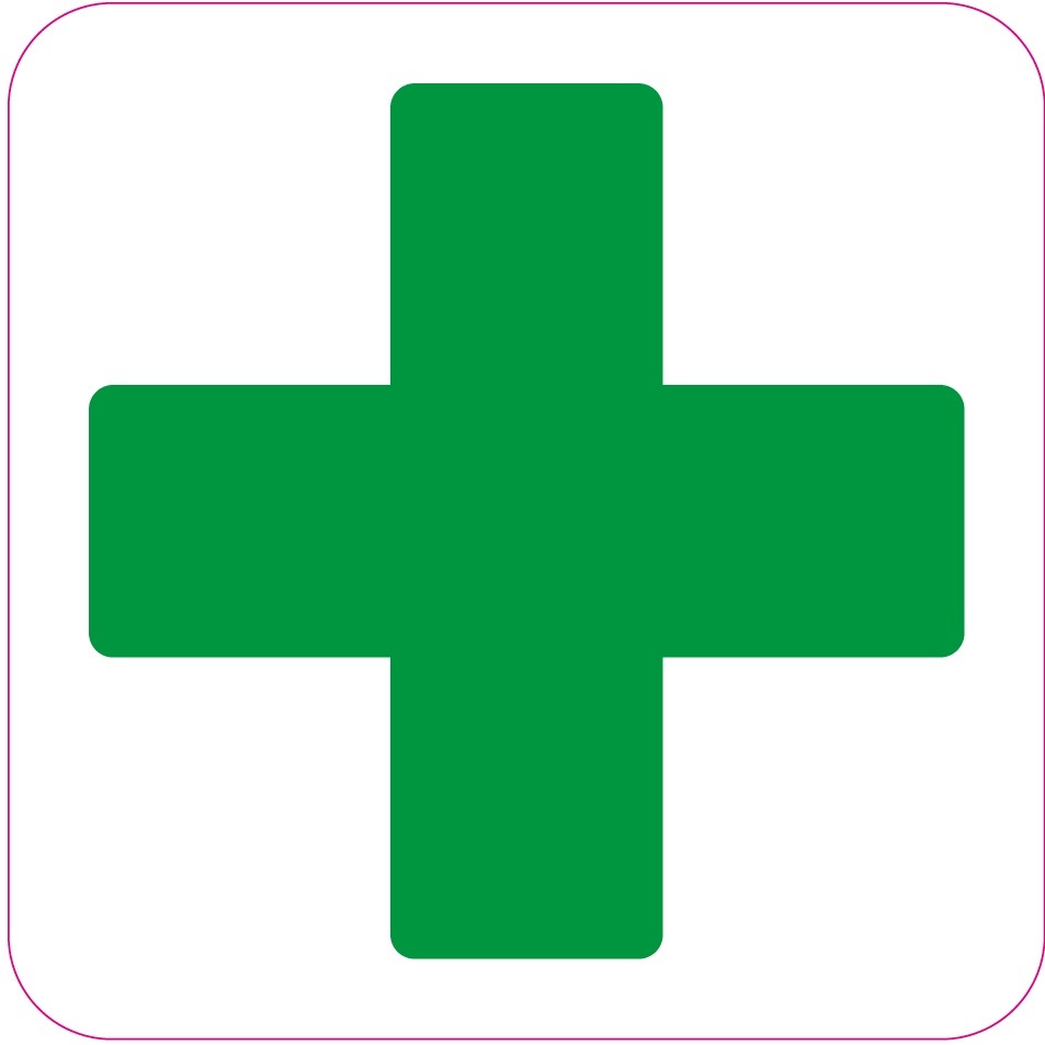 Green Medical Cross Logo First Aid Green Medical Cross Vector Stock