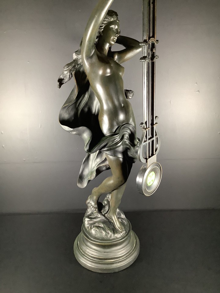 Crosa Quartz Lyre Pendulum Figural Statue Clock Metal Statue Plastic ...